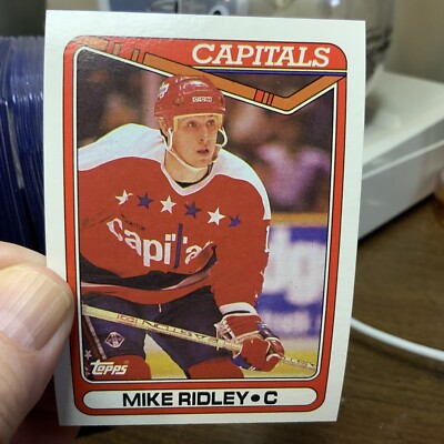 1990-91 Topps Hockey Card Mike Ridley Washington Capitals #327 | eBay