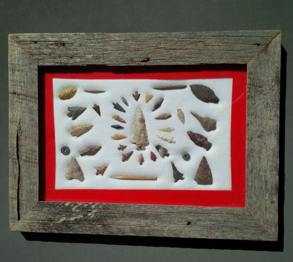 FINE 35 OREGON ARROWHEADS DISPAY GILBERT RIVER SITE Authentic Indian ...