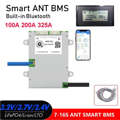 ANT SMART BMS 7S-16S 100A-325A LiFePo4 Li-ion LTO Battery Protection ...