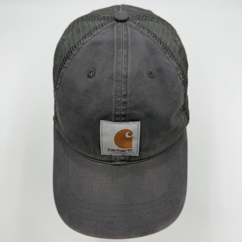 Carhartt SnapBack Trucker Hat Cap One Size Gray Mesh Back Work Wear ...