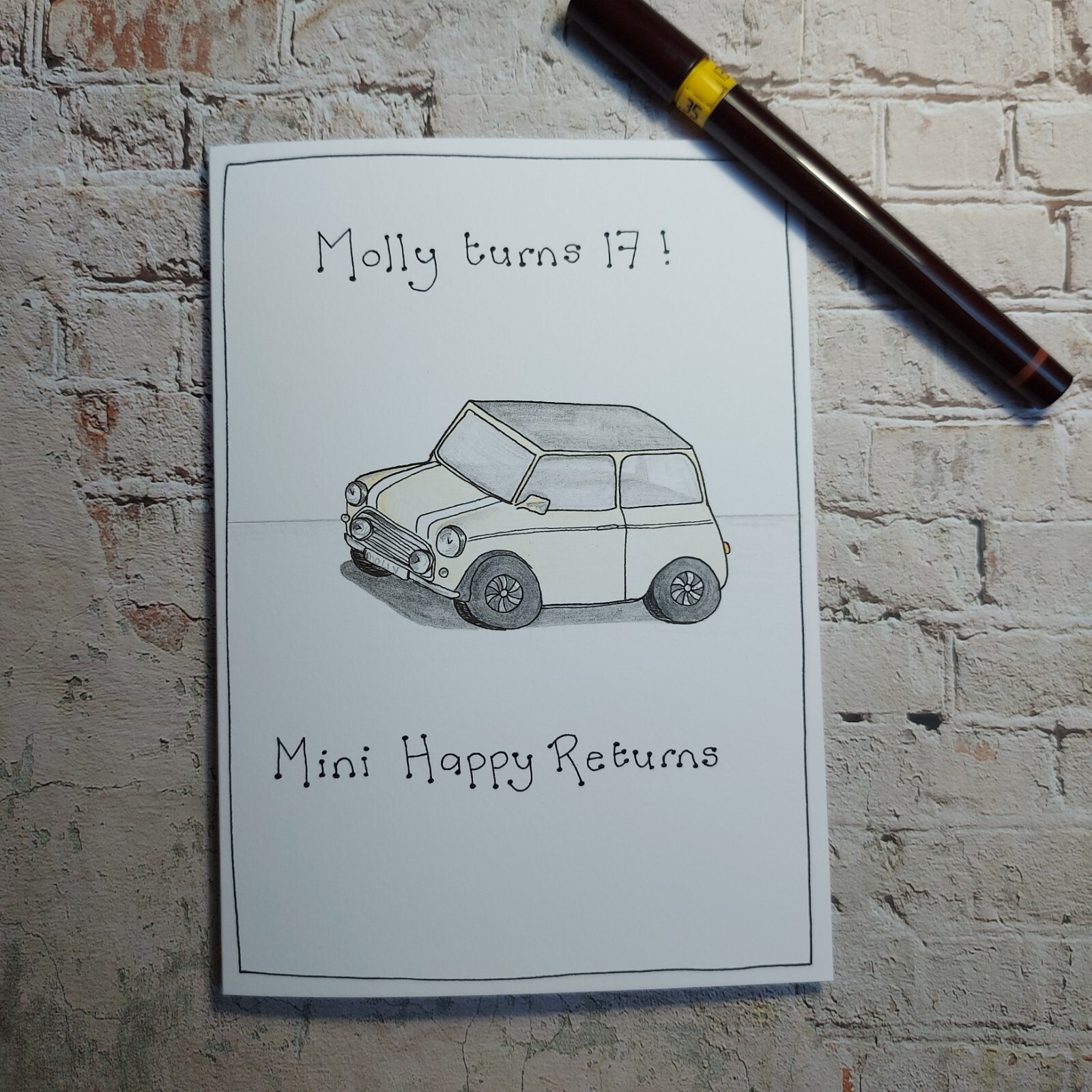 17th birthday card for Sons, Nephews, Grandsons, Vintage Mini Cooper ...