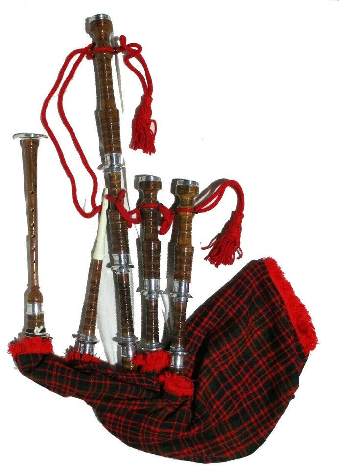 Full Size Bagpipe Great Highland Various Tartans with Chanter, Tutor ...