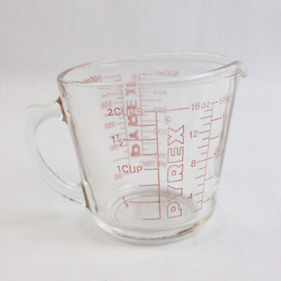 Red Letter Pyrex D Handle 2 Cup Measuring Cup #516 General Household ...