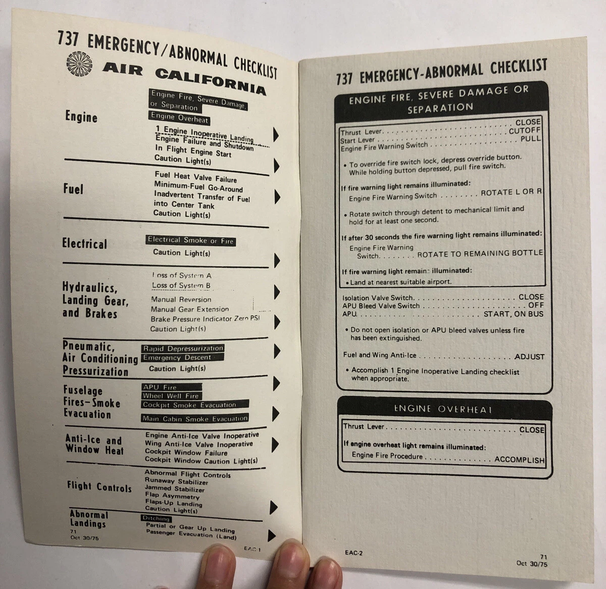 Boeing 737 200 Checklist