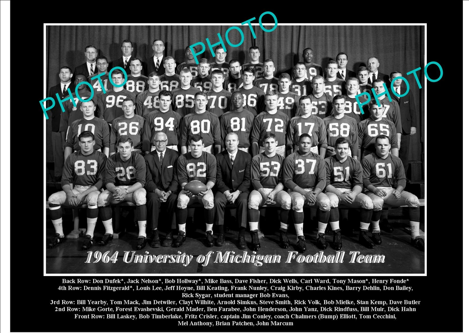 OLD 8x6 HISTORIC PHOTO OF UNIVERSITY OF MICHIGAN FOOTBALL TEAM 1964 | eBay
