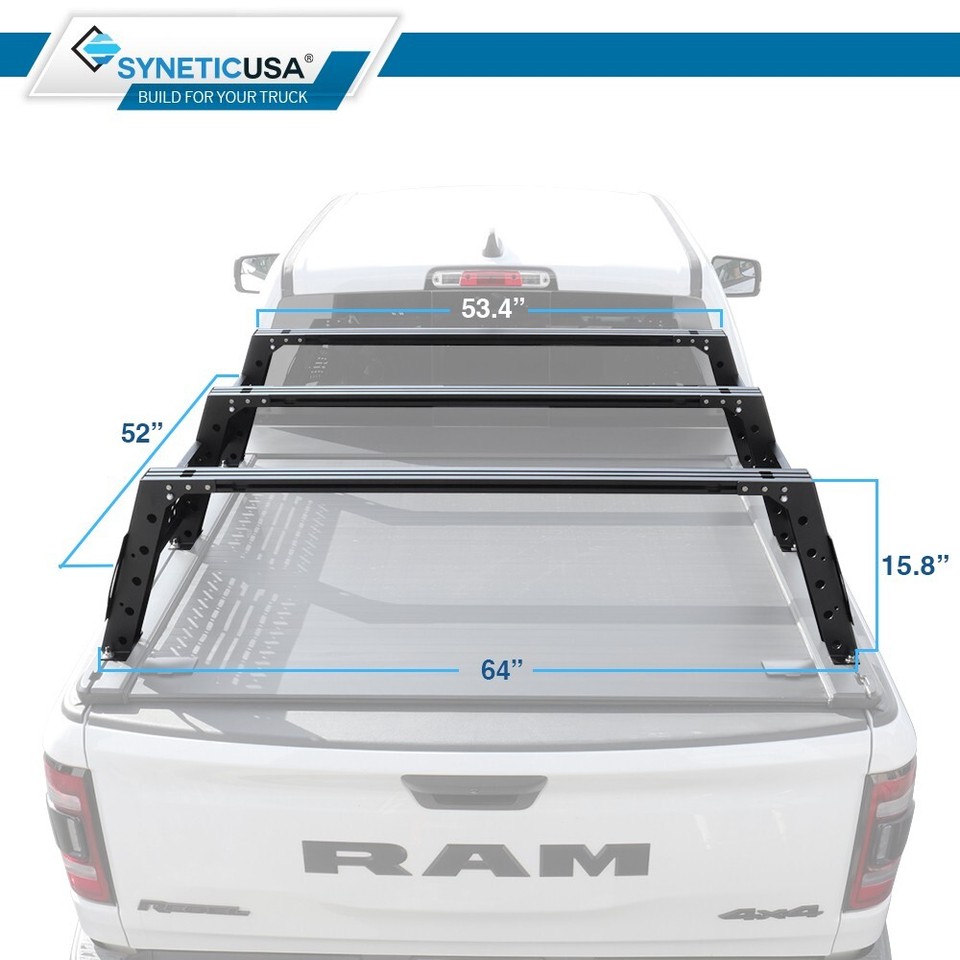 Syneticusa Length Adjustable Mid Height Truck Bed Rack System ...