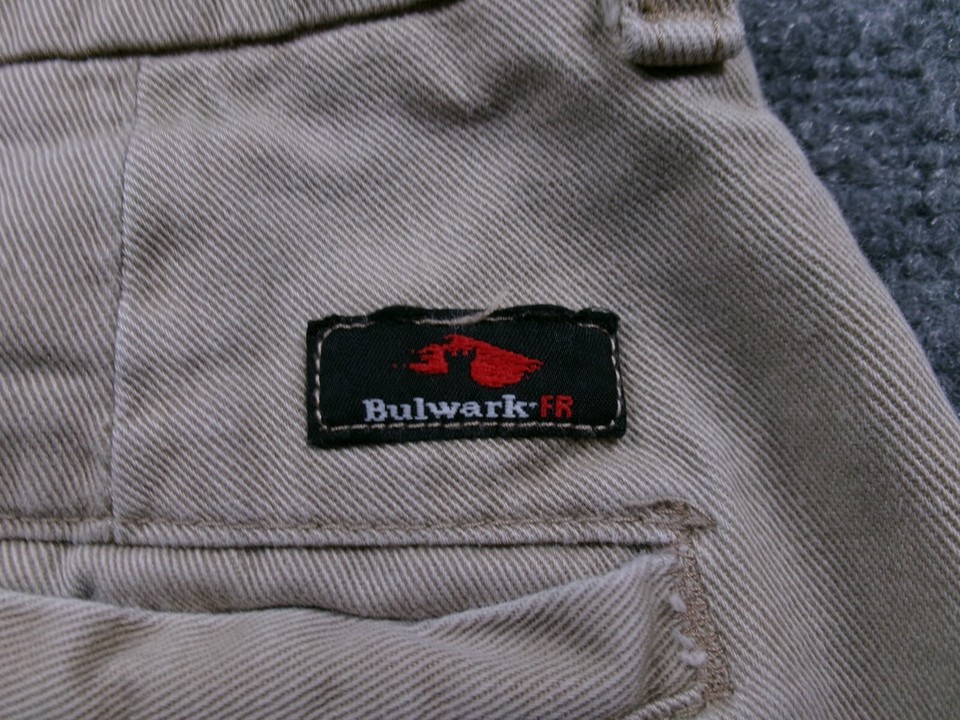 Bulwark FR Pants Mens 42 x 28 Beige Tan Khaki Flame Resistant Utility ...
