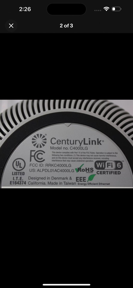Centurylink Greenwave C4000XG Wi-Fi Hotspot Modem - White 760695024377 ...