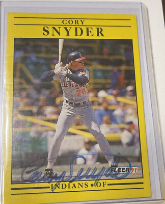 CORY SNYDER SIGNED FLEER 1991 #378 CLEVELAND INDIANS AUTO BYU | eBay