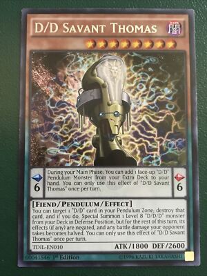 Yu-Gi-Oh! TCG D/D Savant Thomas The Dark Illusion TDIL-EN010 1st ...
