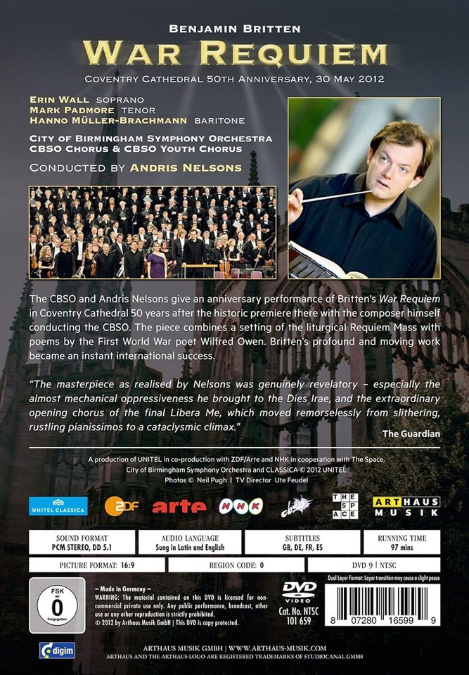 War Requiem (DVD) Composer: Benjamin Britten Cbso Chorus (UK IMPORT ...