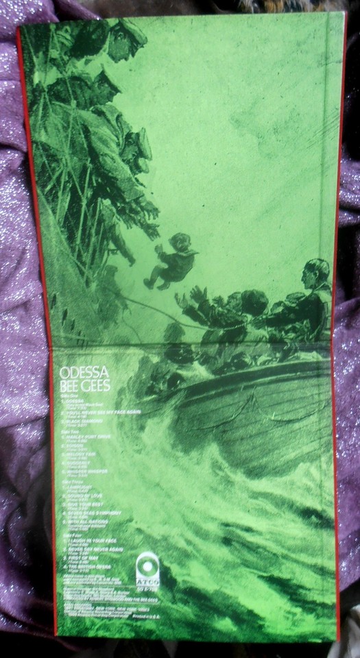 BEE GEES 2 LP SET ODESSA 1ST PRESSING LP FUZZY FELT COVER WITH RARE ...