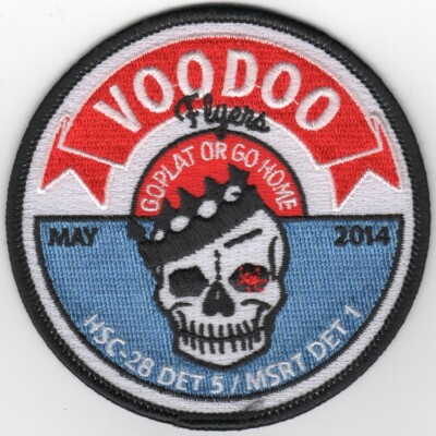 3.5" HSC-28 DET-5 VOODOO FLYERS MAY 2014 SKULL CROWN EMBROIDERED JACKET ...