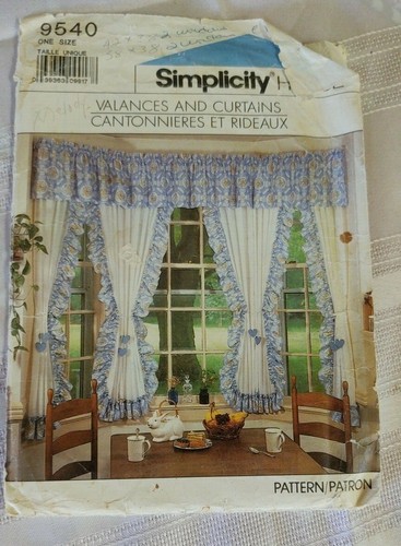 SIMPLICITY HOUSE PATTERN 9540 VALANCES AND CURTAINS | eBay