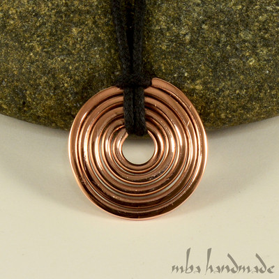 Copper Wire Wrapped Unisex Spiral Viking Pendant Artisan Handcrafted ...