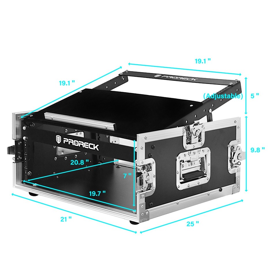 proreck Road Case Rack Case Stage 20'' With Slant Mixer Top, 4U Space ...
