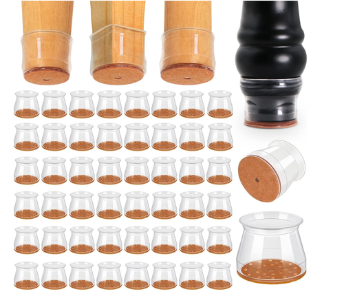48 Pack Upgraded Ruby Slider Chair Leg Protector Hardwood Floors Fits ...