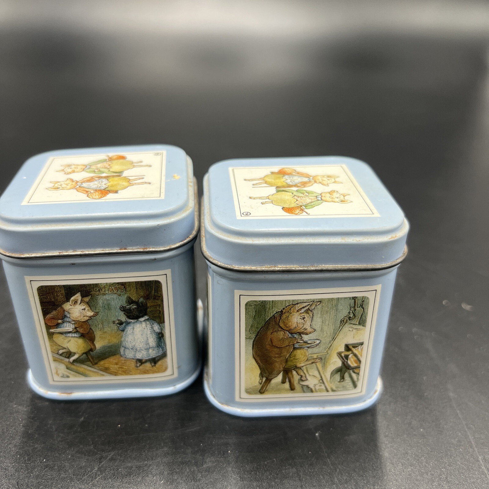 1983 Beatrix Potter 1983 Tin Hunkydory Designs Mini Tin trinkets boxes ...