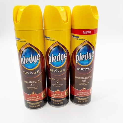 LOT 3 - Pledge Revive It Moisturizing Oil AMBER & ARGAN Scent Spray 9.7 ...