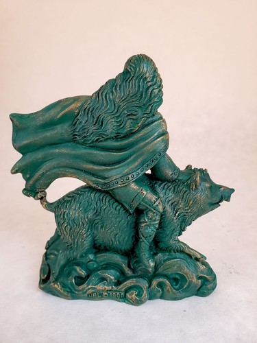 Freya Statue Norse Goddess On Boar Gypumstone Handmade Altar Idol 5.5 ...