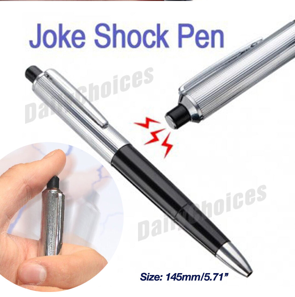 1X Shocking Electric Shock Novelty Metal Pen Prank Trick Joke Gag Toy ...