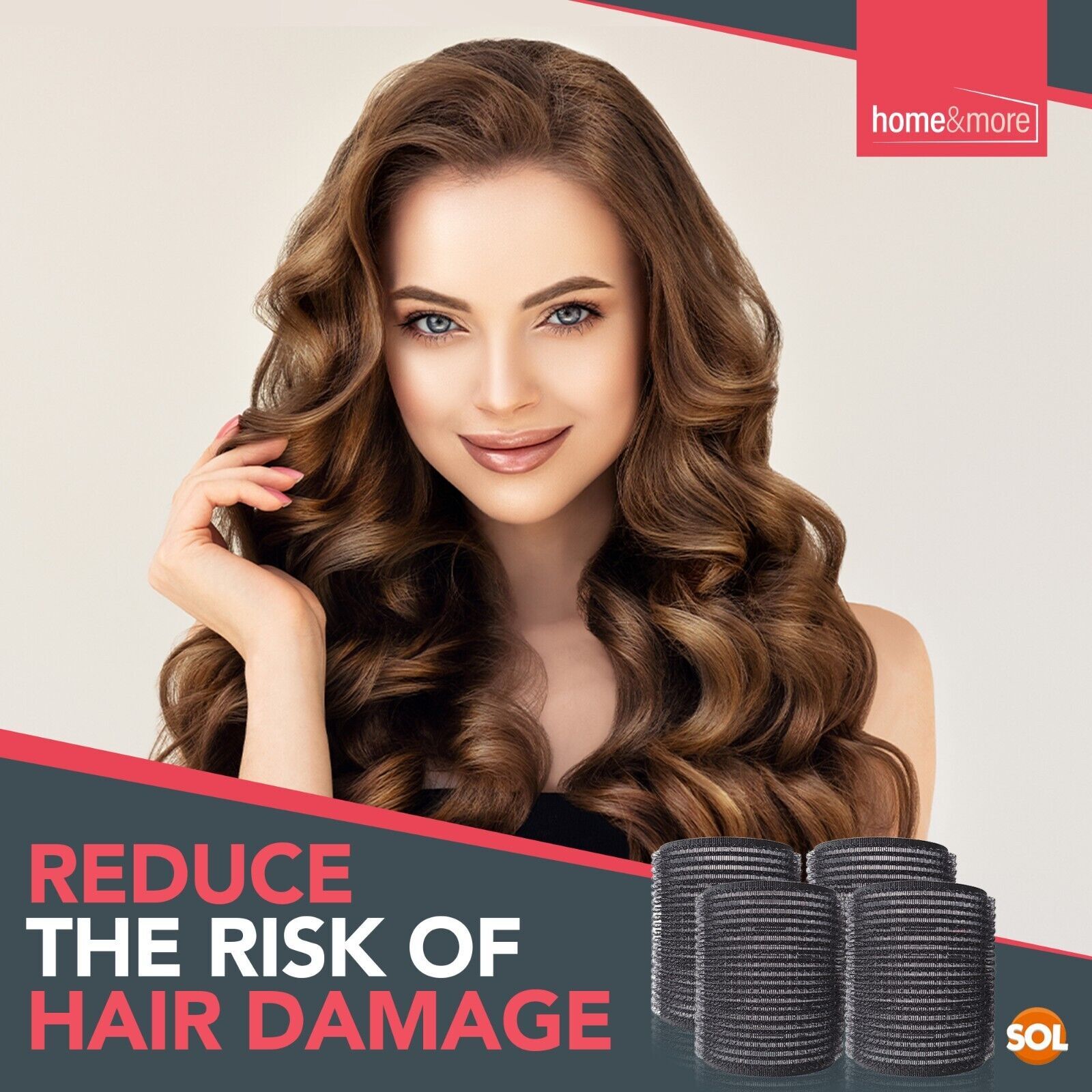 4-8 Hair Rollers Self Grip Large Set Heatless Bouncy Wave Curlers Cling ...