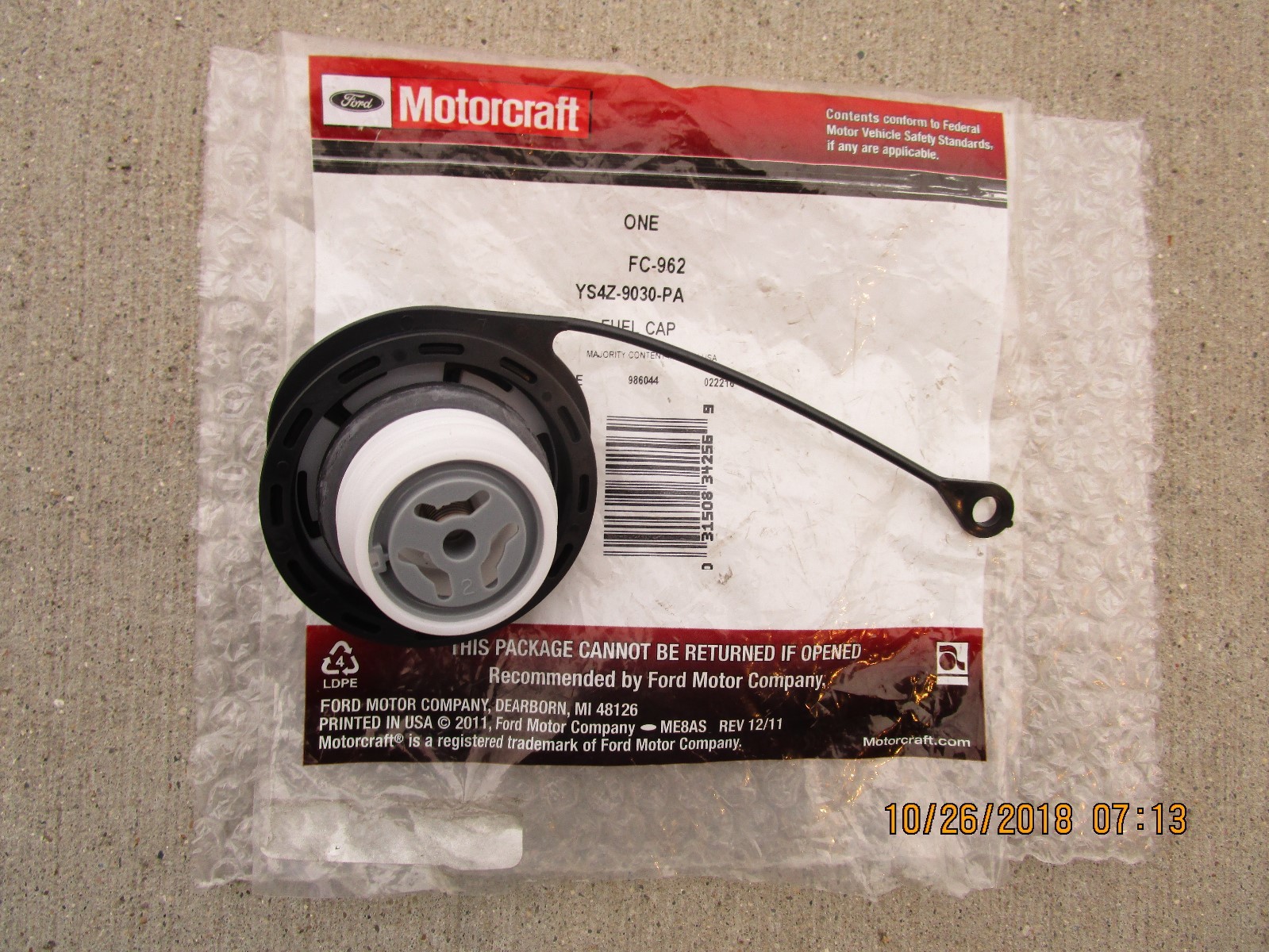 00 - 03 FORD FOCUS LX SE ZX3 ZX5 FUEL GAS TANK FILLER CAP COVER WITH ...