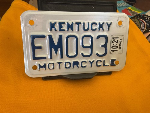 Kentucky Motorcycle License Plate 2021 EM093 | eBay