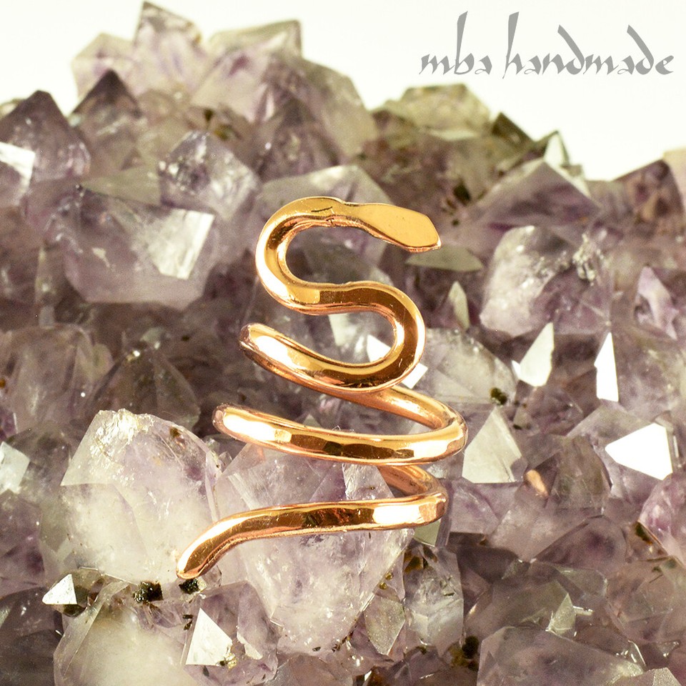 Hammered Copper Snake Ring Any Size Handmade Unique Jewelry - Spiritual ...