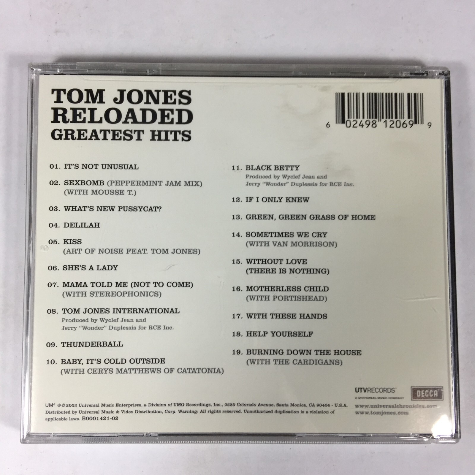 TOM JONES - RELOADED: GREATEST HITS - AUDIO CD - NEW | eBay