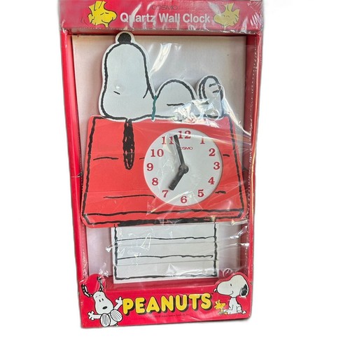 VINTAGE Peanuts Snoopy Quartz Wall Clock 1990 Cosmo | eBay