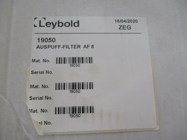 Leybold 19050 Exhaust Filter AF8 Air Filter Unit AUSPUFF-FILTER AF 8 ...