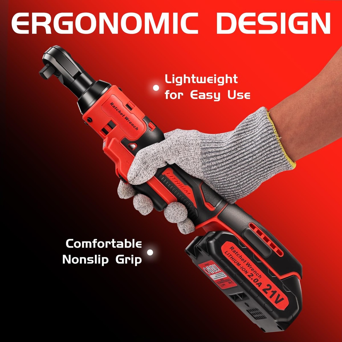 21V Power Ratchet Wrench Kit With Batteries And Sockets 21V Cordless ...