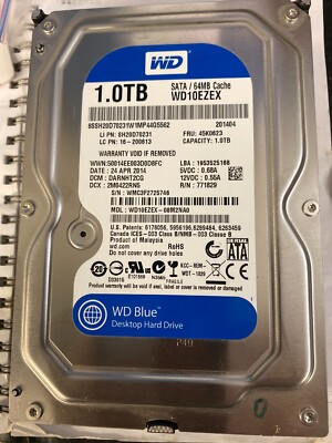 Western Digital Hard Drive WD10EZEX 1TB 64MB Blue 3.5" FRU: 45K0623 | eBay