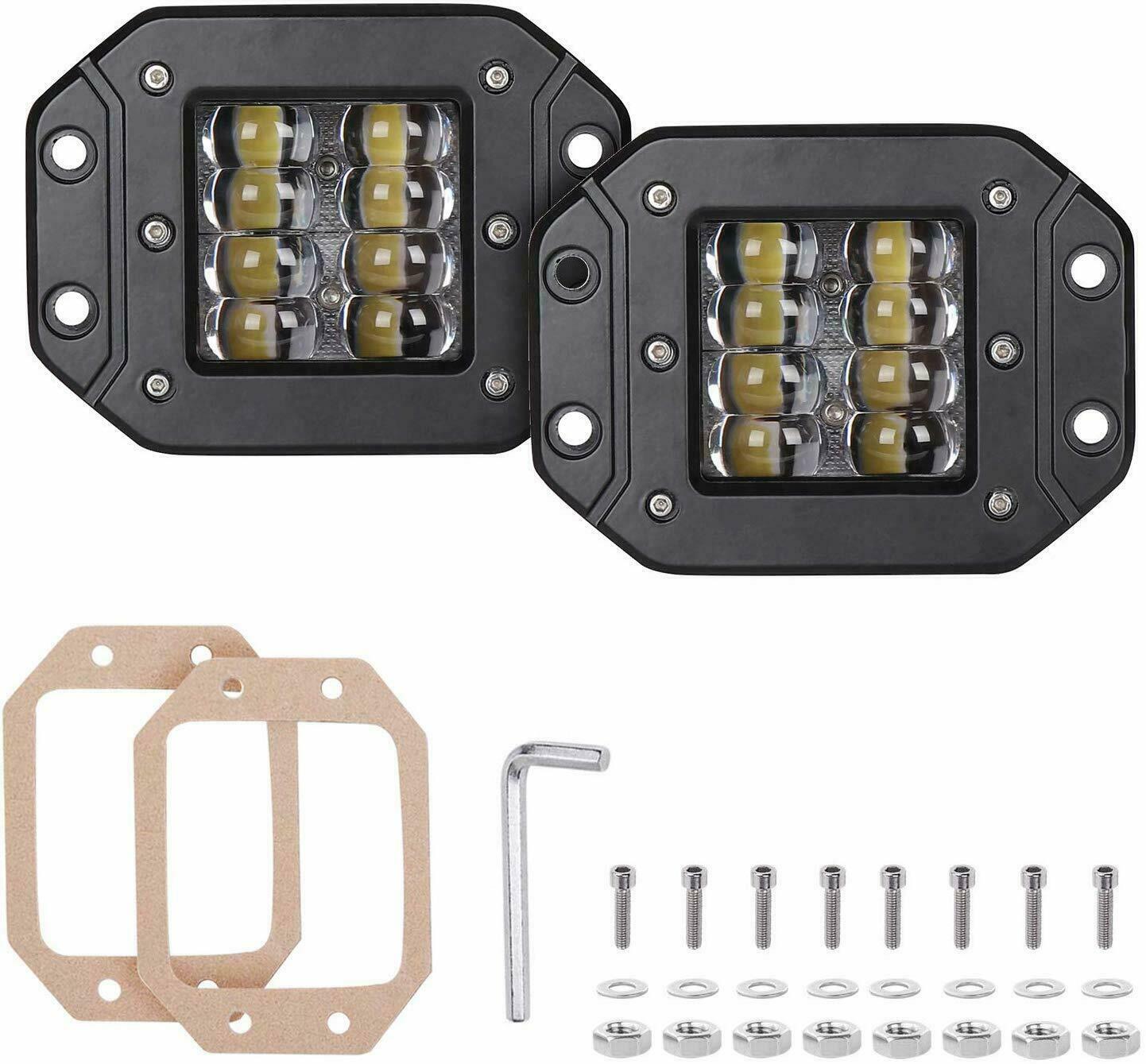 5" Flush Mount LED Lights Backup Reverse Rear Front Bumper Pods Offroad ...