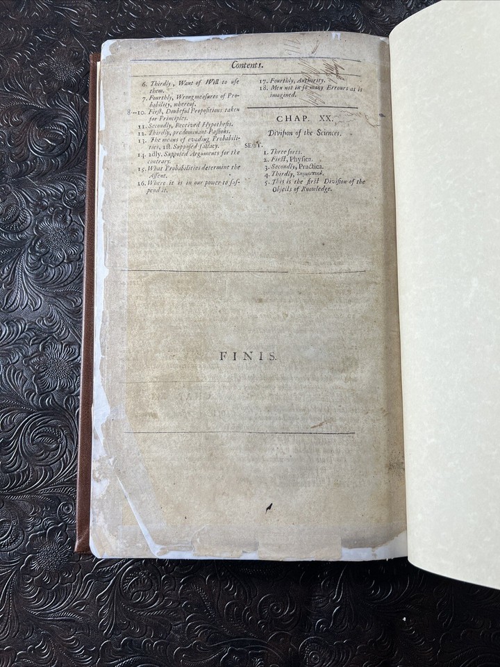 1690 "An Essay Concerning Humane Understanding" John Locke, 1st/1st ...