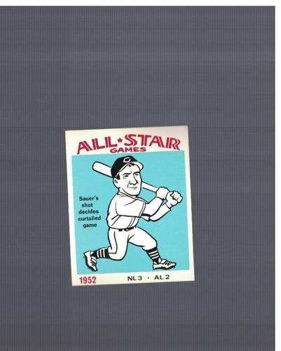 1974 Laughlin MLB All Star Game Card Hank Sauer Chicago Cubs 1952 BX2 ...