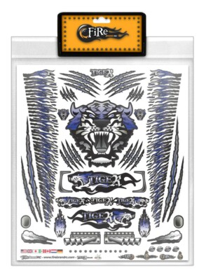 Fire Brand RC CONCEPT TIGER BLUE VINYL DECAL SHEET 8.5X11'' | eBay