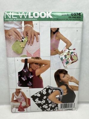 New Look 6574 Bag Tote Purse Sewing Pattern *Cut* | eBay