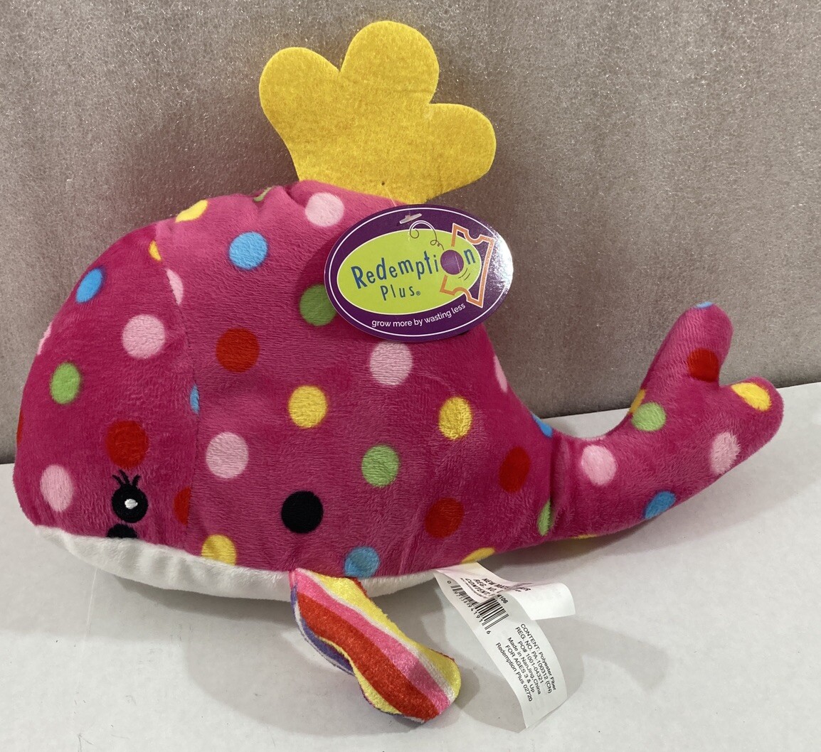 Pink Polka Dotted soft plush NWT by Redemption Plus 11"L | eBay