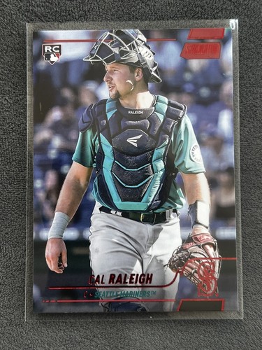 2022 Topps Stadium Club Cal Raleigh Red Foil Rookie Card #255 Mariners ...