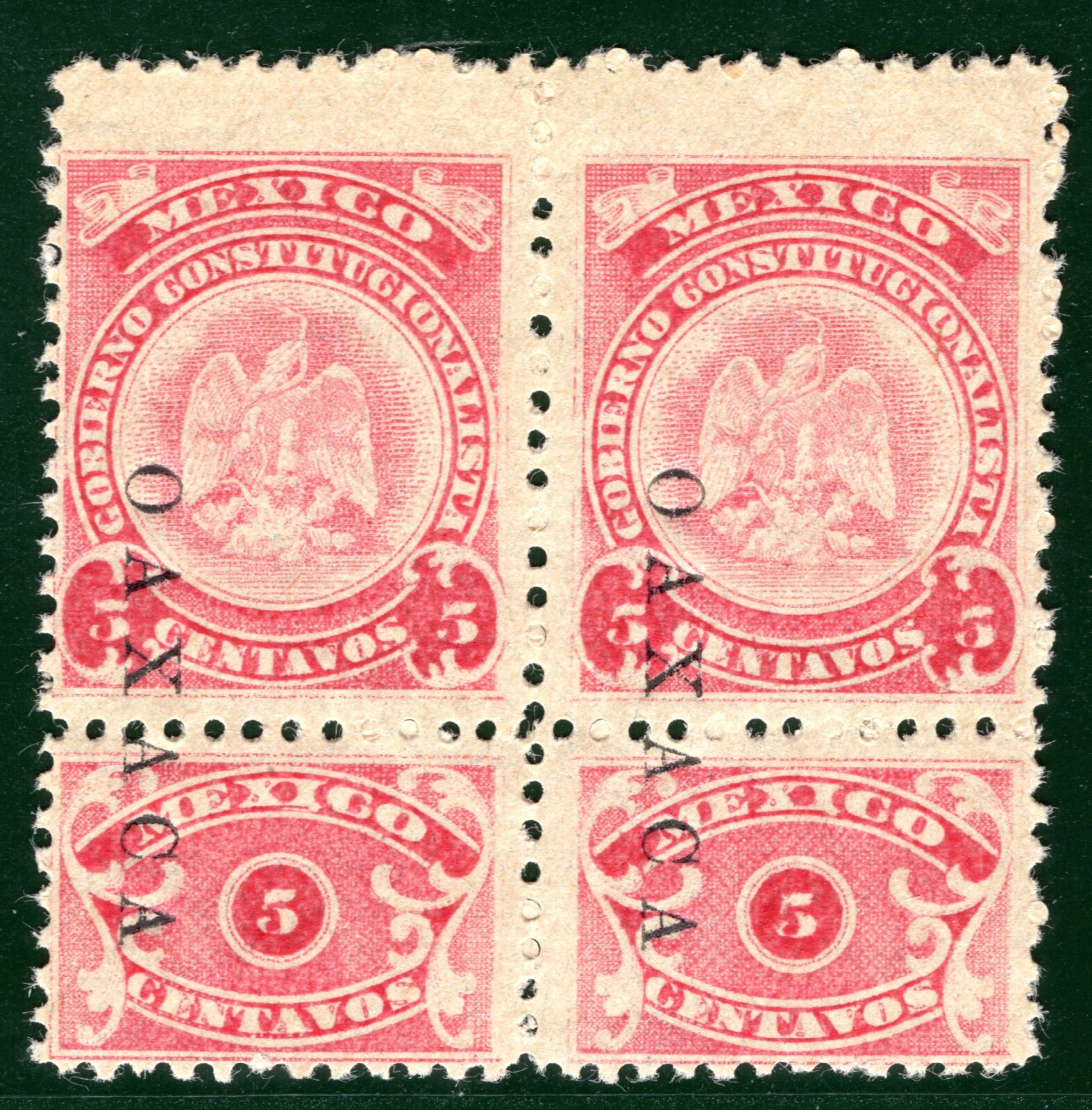 MEXICO Revenue Stamp & Talon Pair 2c GOBIERNO CONSTITUCIONALISTA Mint ...