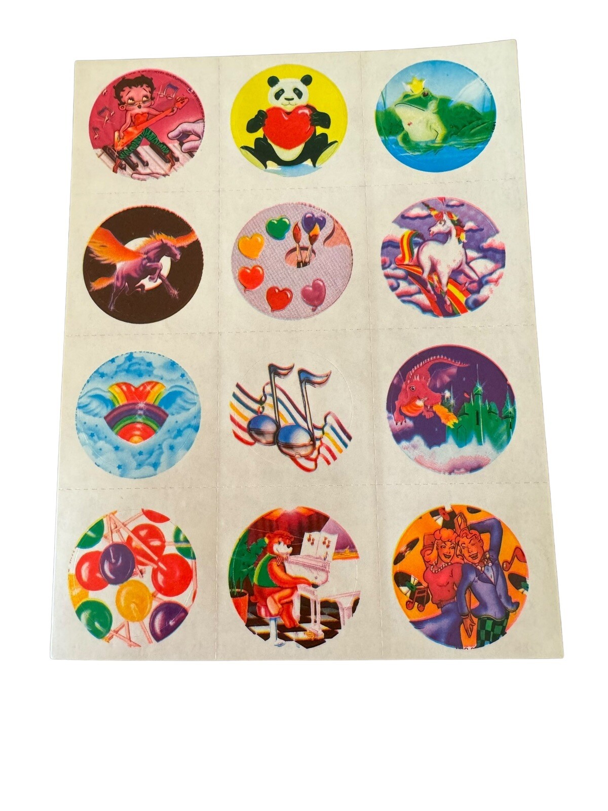 RARE Vintage Lisa Frank Sticker Sheet Unicorn Betty Boop 80s S104 ...