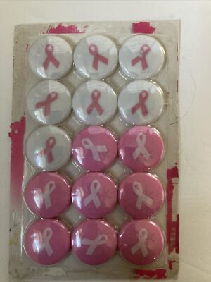 Breast Cancer Awareness Medium Size Magnets, 15 Pack, Pink/White Used ...