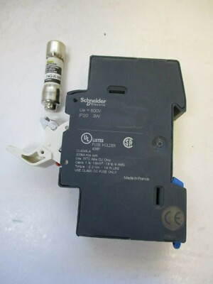 SCHNEIDER ELECTRIC DFCC1V CLASS CC 10X38 FUSE HOLDER DINRAIL. W/FNQ-R ...