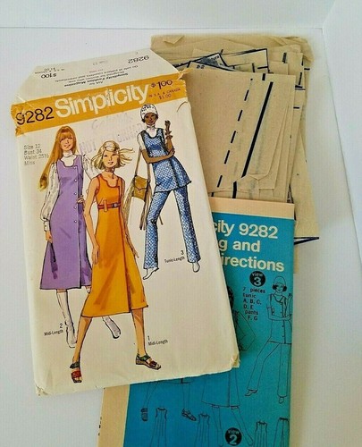 Vintage Simplicity 9282 Dress And Pant Suit 1971 Sz 12 | eBay