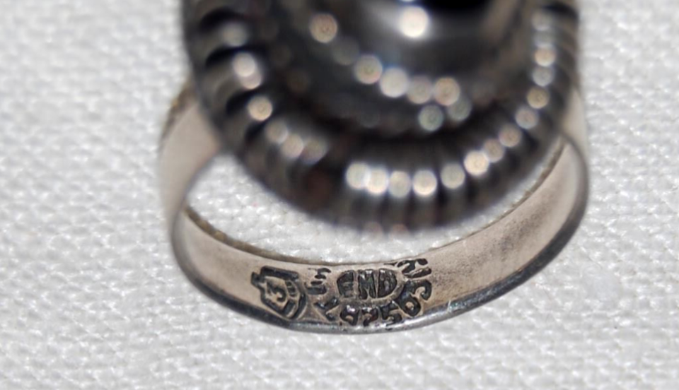 VINTAGE TAXCO MEXICO STERLING SILVER COMPLEX POISON RING EAGLE 3 MARKS ...