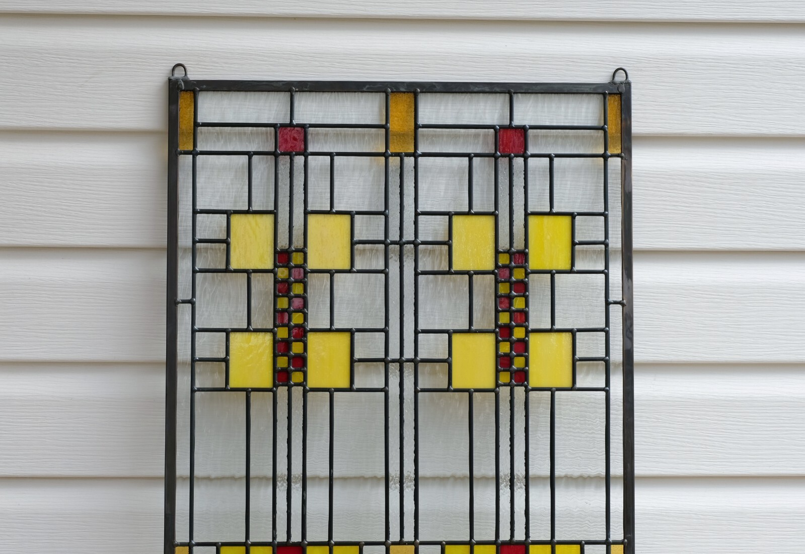 20" x 34" stained Glass Mission Style Window Panel clear glass | eBay