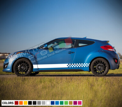Decal sticker Stripes kit set For Hyundai Veloster 2012 2015 2017 turbo ...