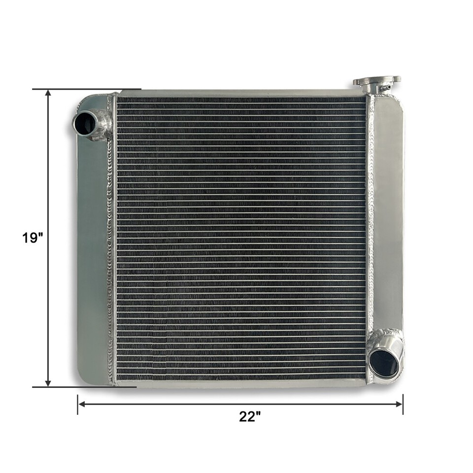 22" x 19" Universal High Performance Aluminum 2 Rows Radiator For Chevy ...